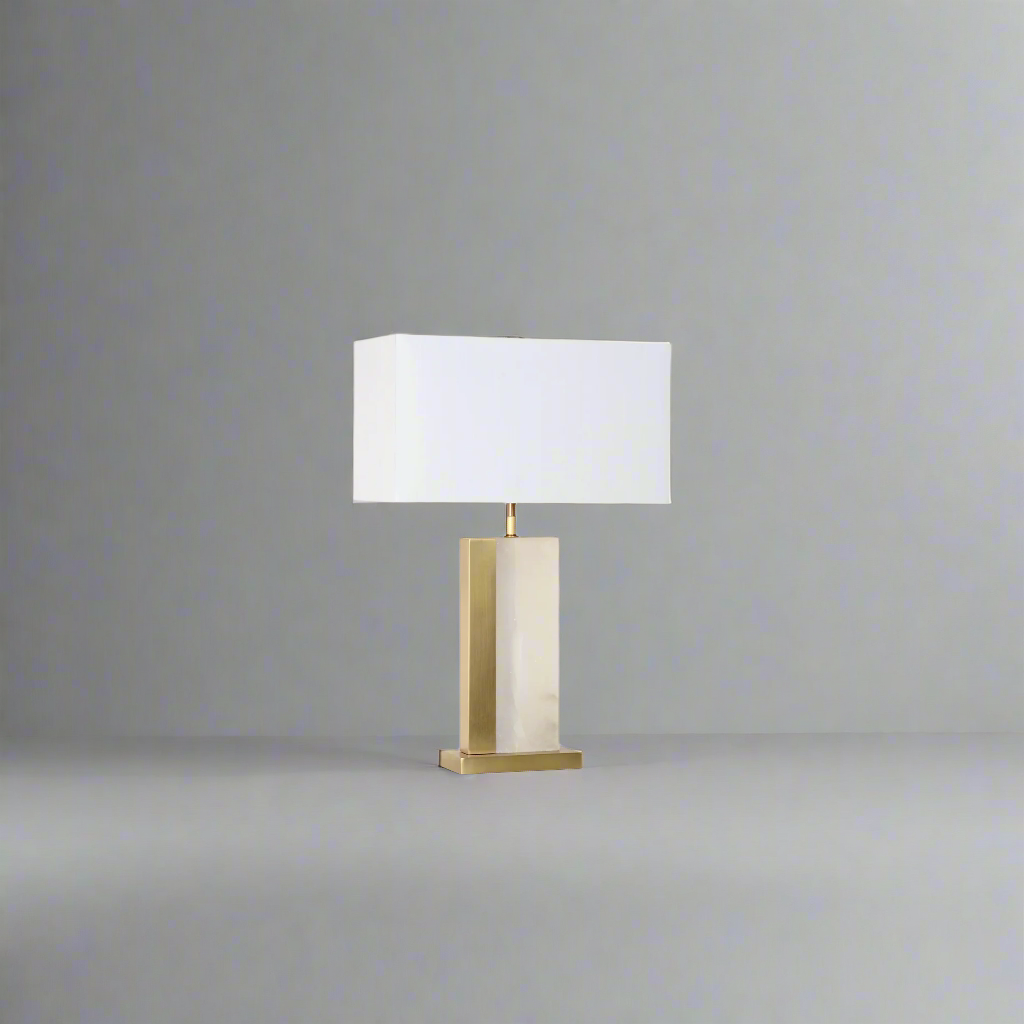 Square Alabaster Table Lamp – Abiita